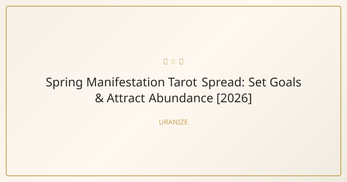 Spring Manifestation Tarot Spread: Set Goals & Attract Abundance [2026 ...